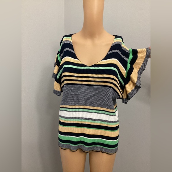 THML | Tops | Thml Sweater Top Flutter Sleeves | Poshmark